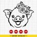 Pig SVG File| Pig With Flower Crown SVG| Pig Cut File| Animal Face ...