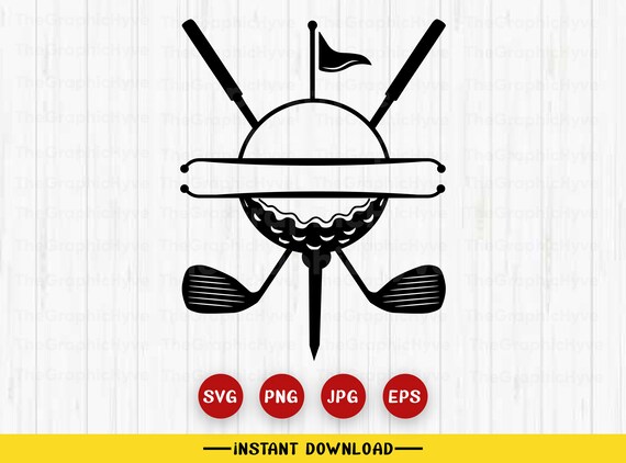 Golf Monogram SVG Crossed Golf Clubs Split Name Frame Svg - Etsy