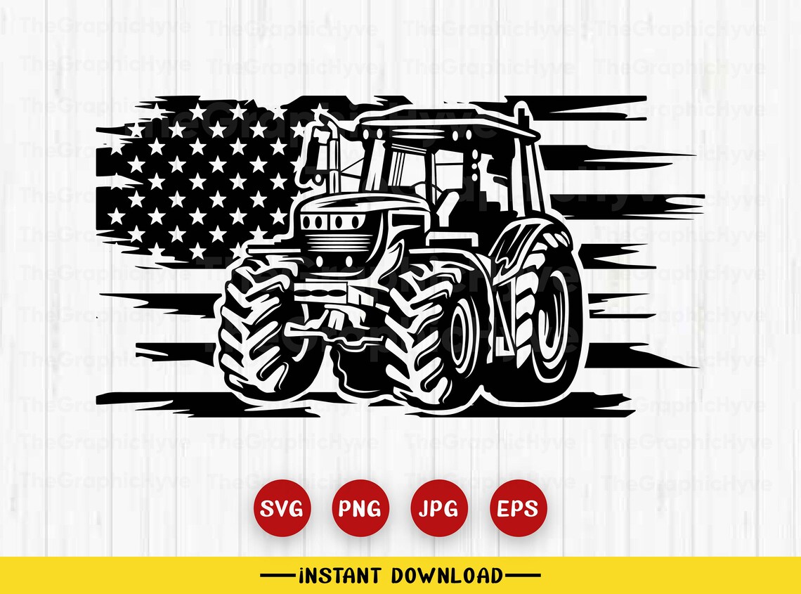 Tractor Svg US Tractor Svg Tractor Clipart Farm Car Svg - Etsy