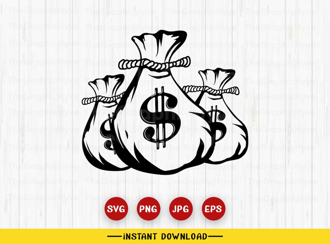 Money Bag Digital Downloads, Money Bag Svg, Money Svg, Dollar Svg ...