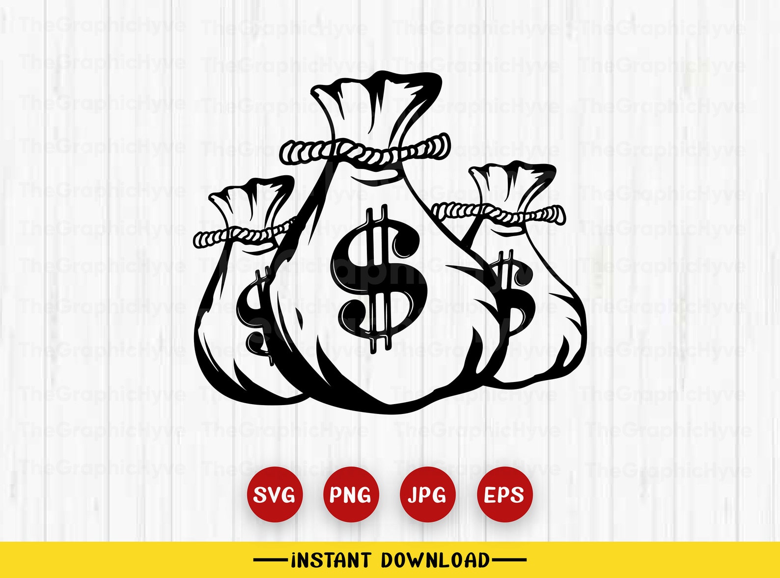 Money Bag Digital Downloads, Money Bag Svg, Money Svg, Dollar Svg ...