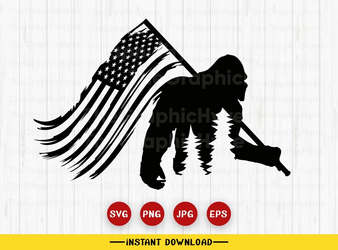 The Bigfoot Svg | Big Foot Svg, Yeti Svg, Sasquatch Svg. Vector Cut ...