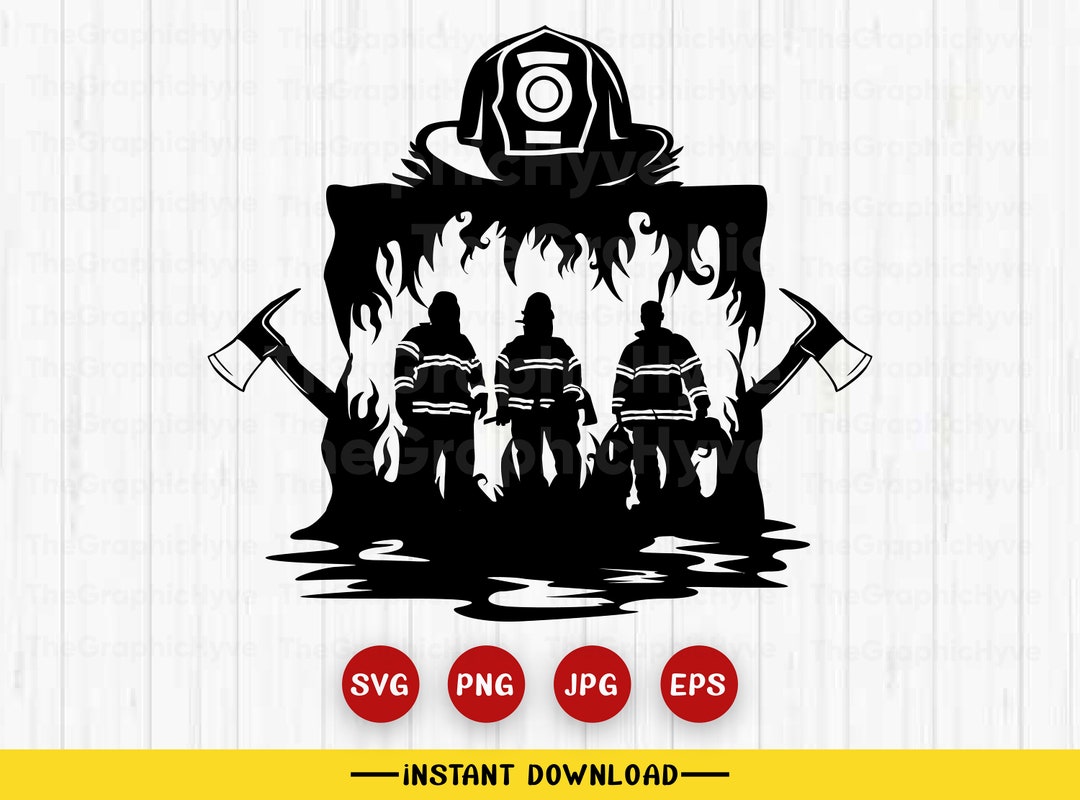 Fire Fighter Scene Svg | Fire Fighter Svg | Fireman Svg | Rescue Team ...