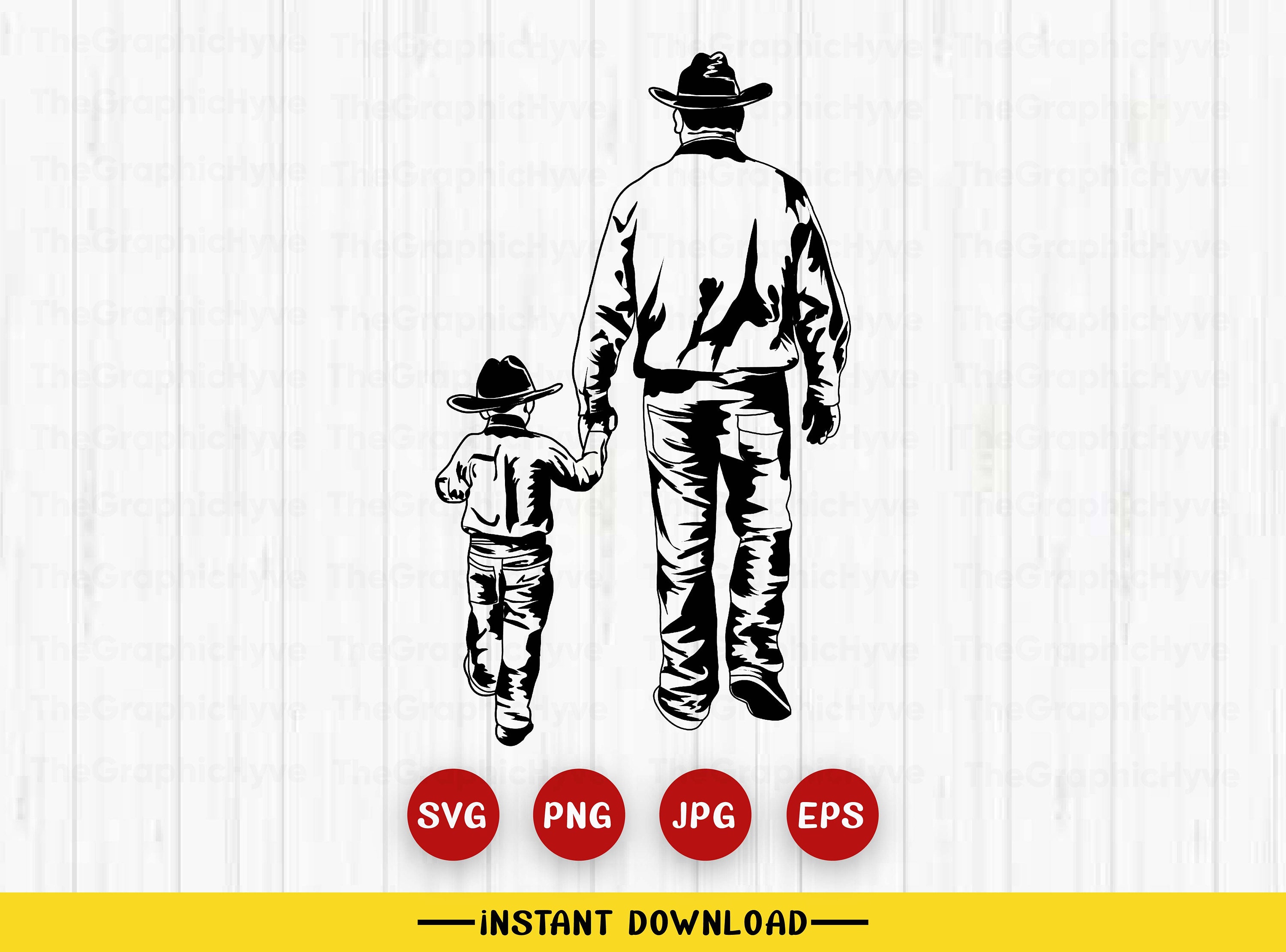 Dad and Son Cowboy SVG| Cowboy Dad SVG | Dad Svg| Dad Life SVG| Dad and ...