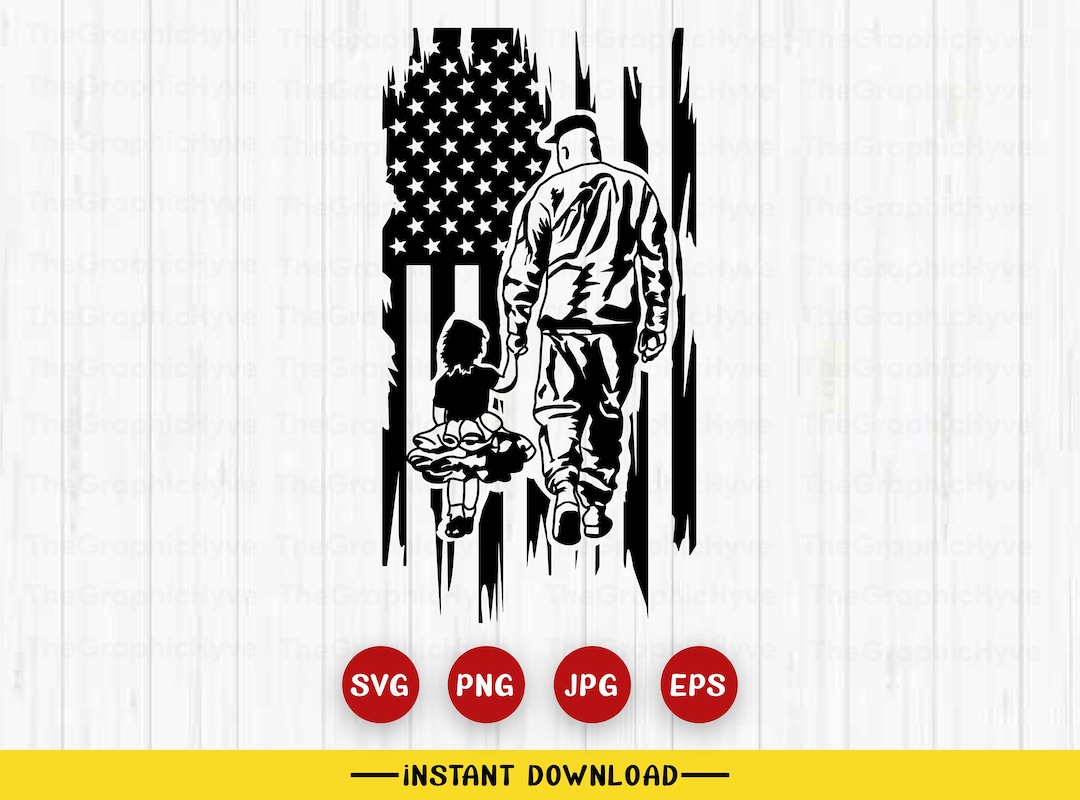 US Soldier Dad and Daughter Svg | Military Dad Svg | Veteran Dad Svg ...