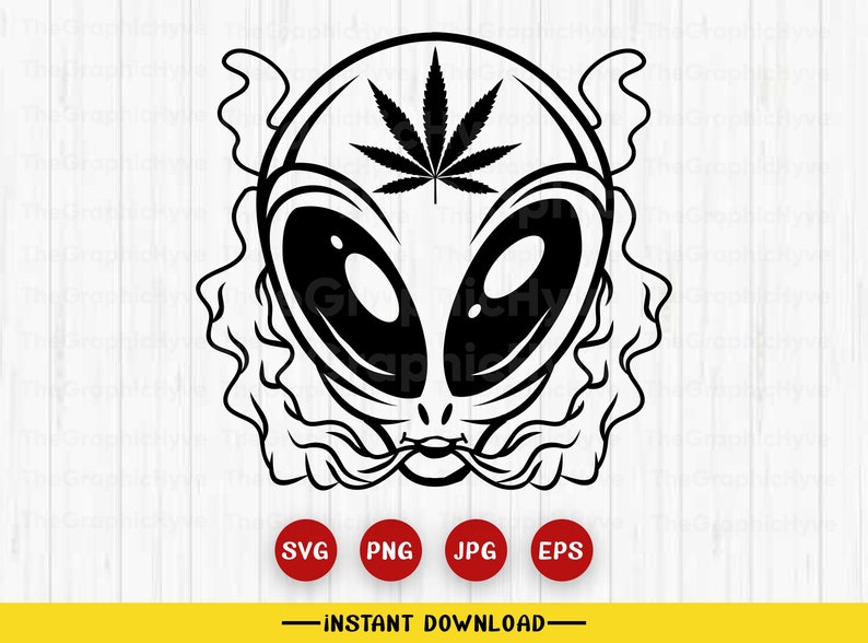 Alien Smoking Joint Svg Alien With Weed Svg Alien Svg - Etsy