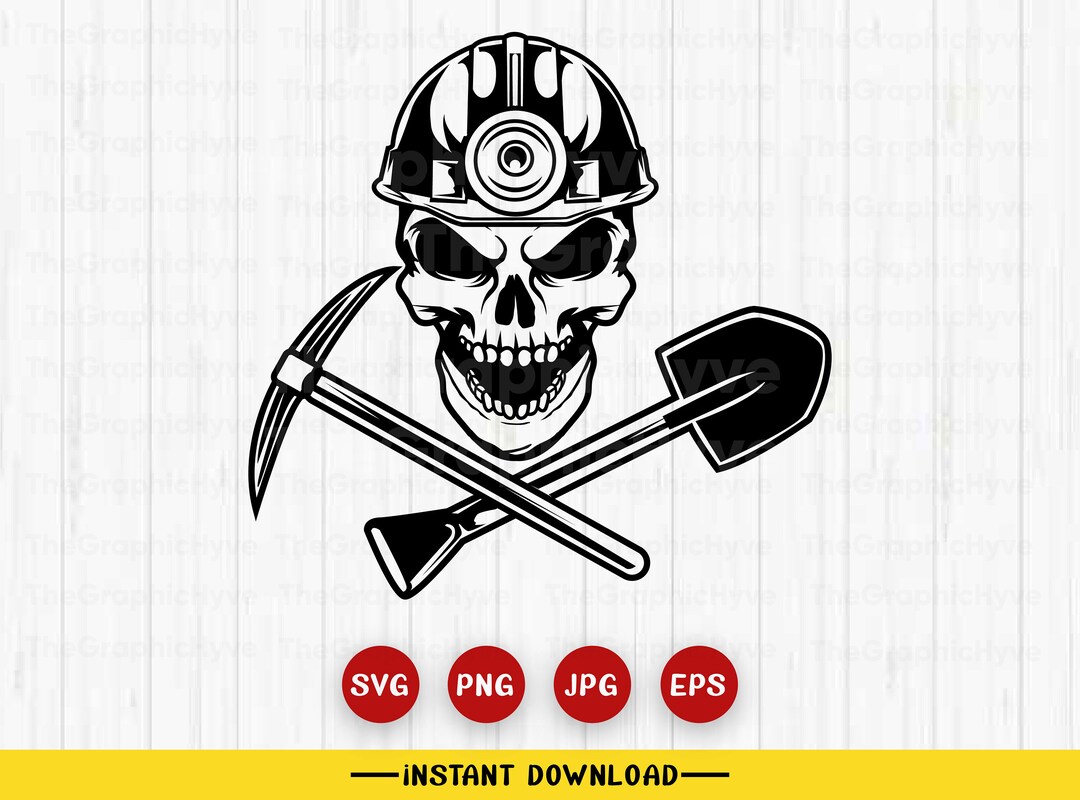 Miner Skull Svg File | Mining Svg | Miner Dad Svg | Mining | Mining ...