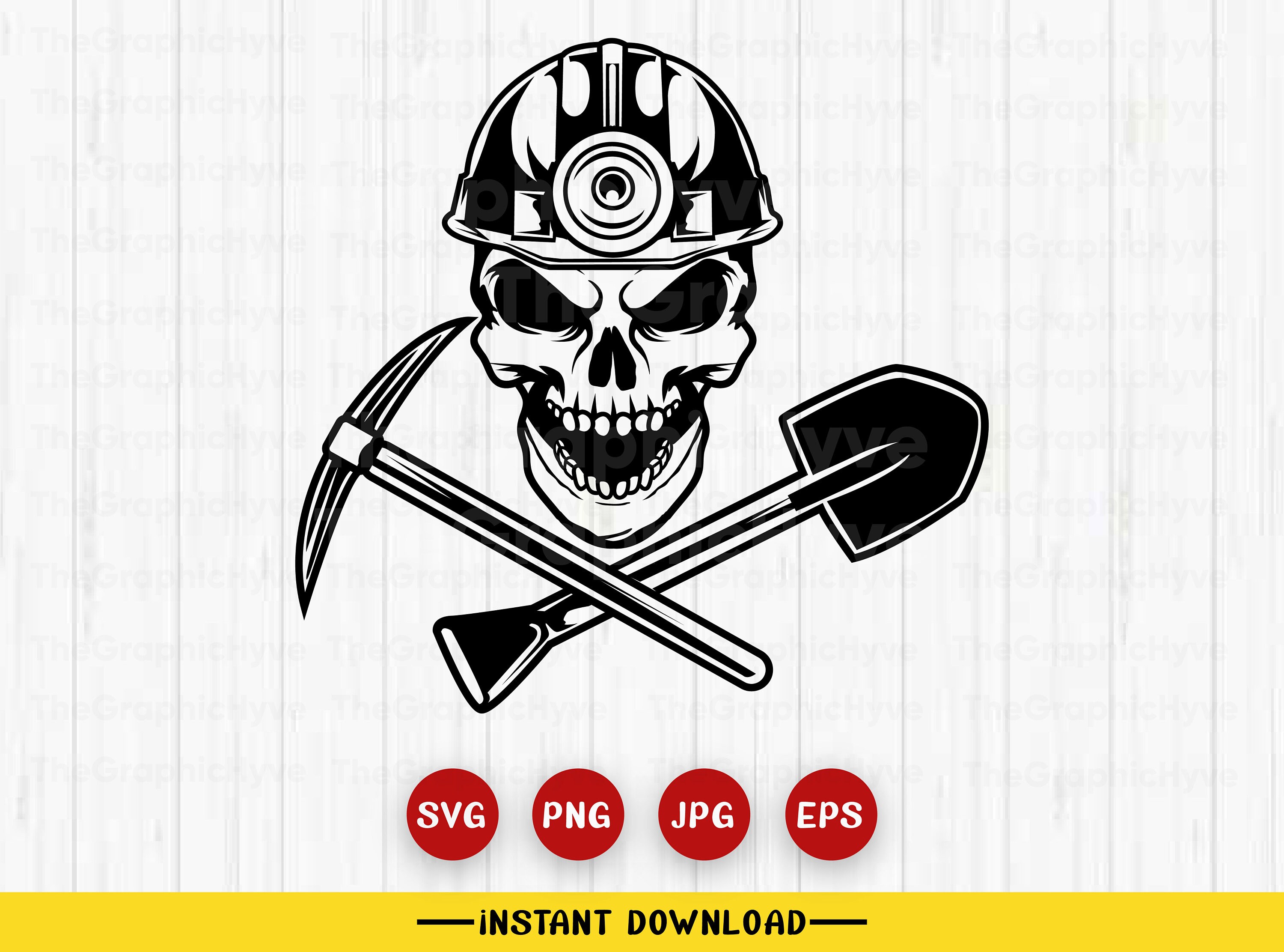 Miner Skull Svg File Mining Svg Miner Dad Svg Mining - Etsy