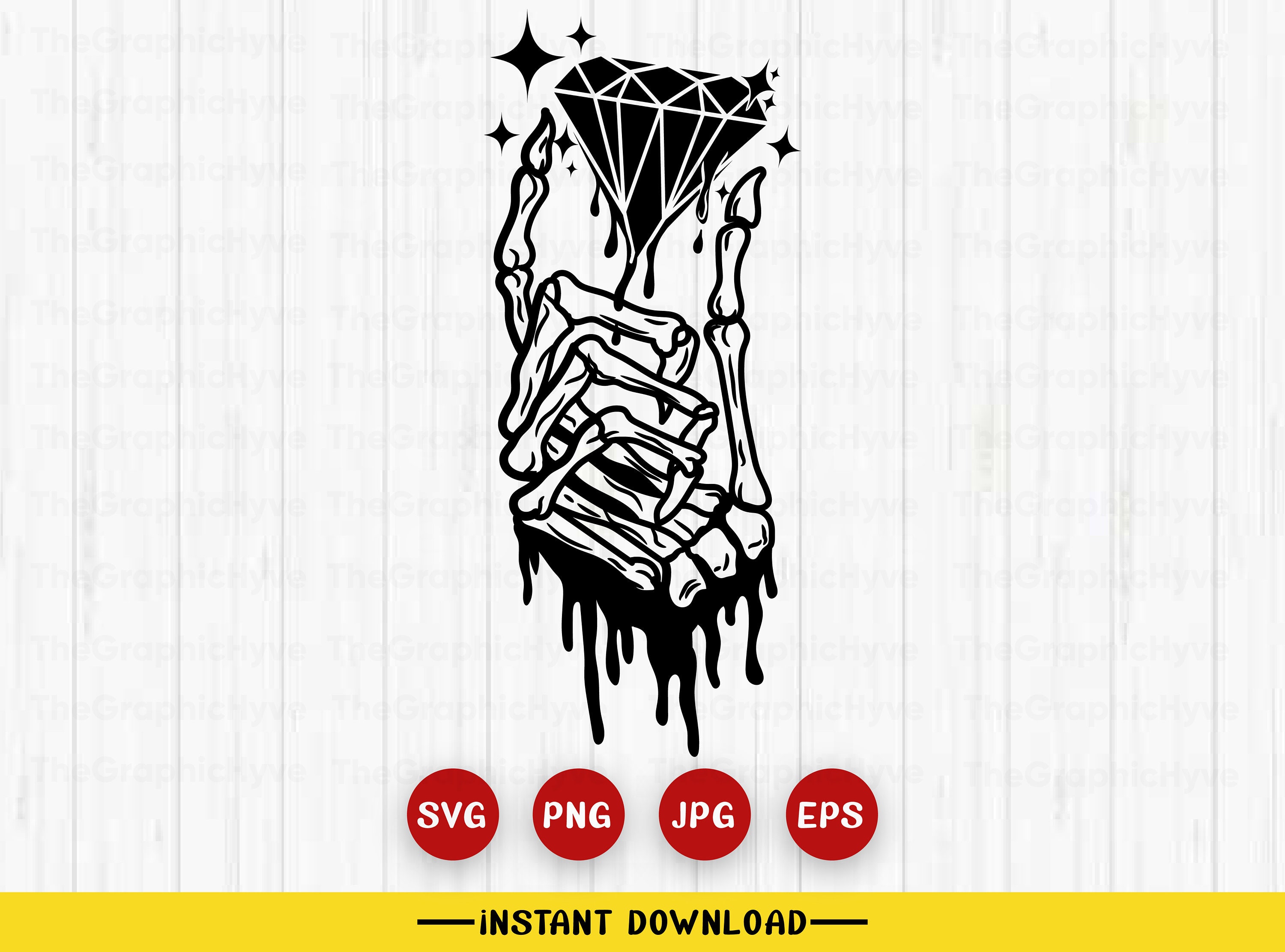 Dripping Diamond SVG File | Crystal SVG | Gemstone Decal T-shirt ...