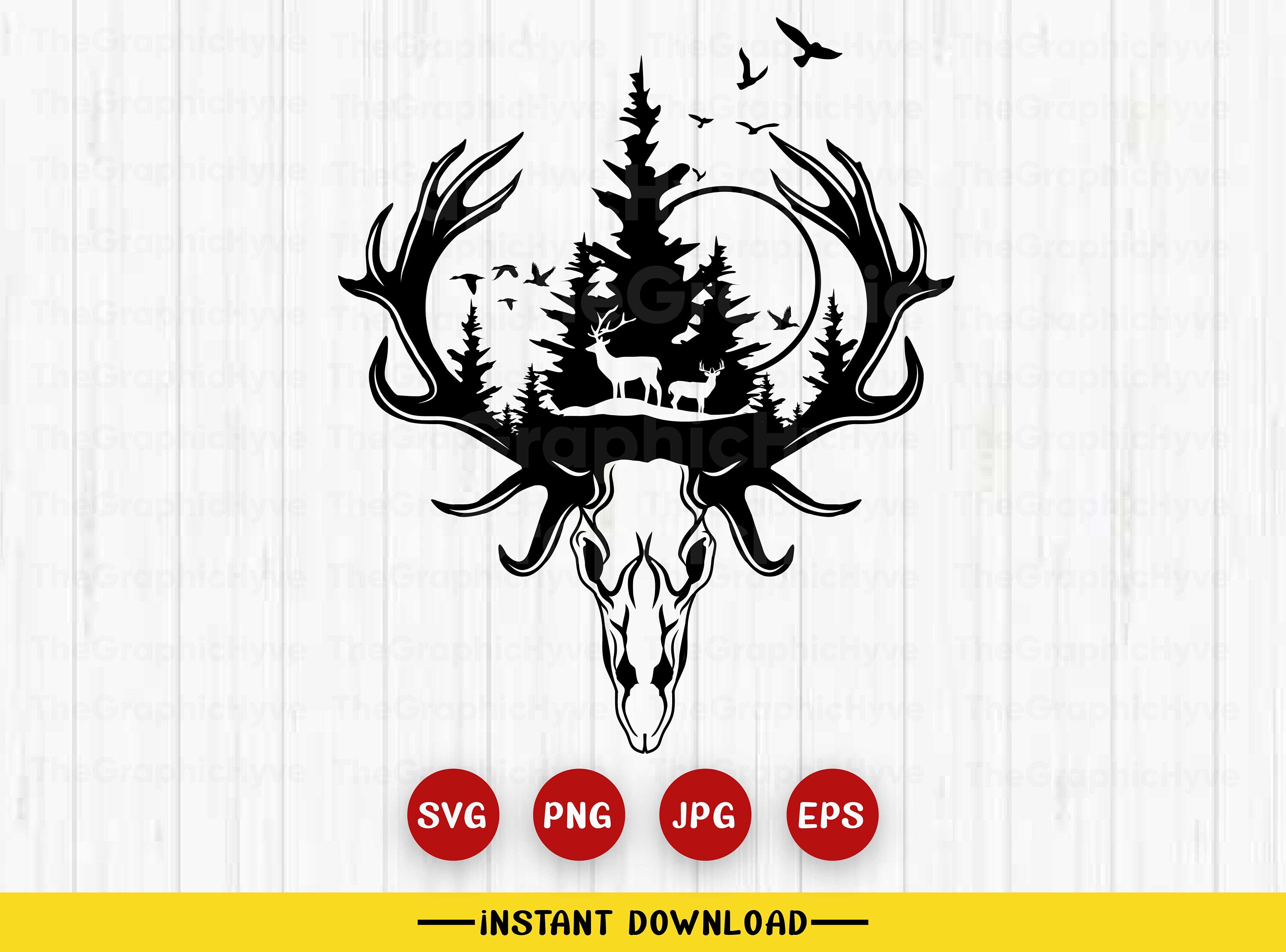 Deer Hunting SVG Deer Antler SVG, Outdoor Hunting Svg, Wild Life ...