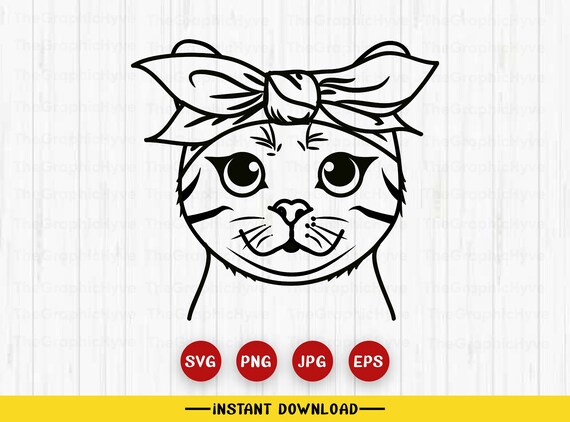 Cat Bandana SVG Cat SVG File Cat Cut File Cat With | Etsy