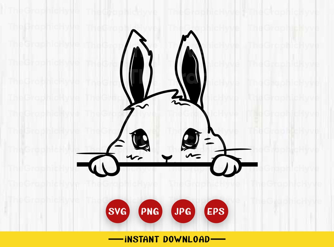 Peeking Bunny Svg | Bunny Svg | Peeking Animal Svg | Rabbit Svg | Cute ...