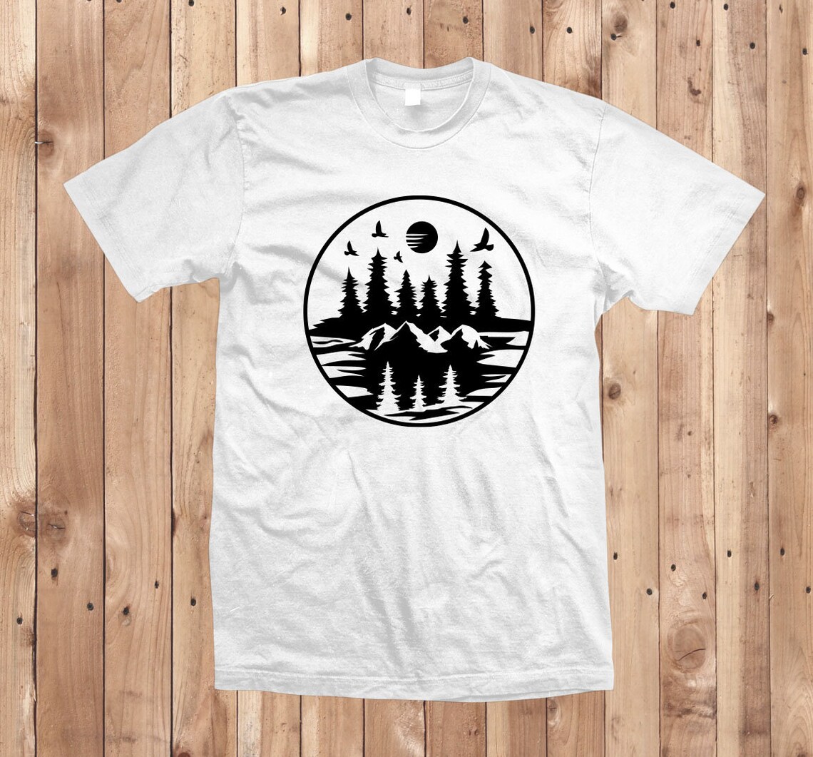 Mountain and Trees Svg Trees Svg Mountain Svg Forest Svg File for ...