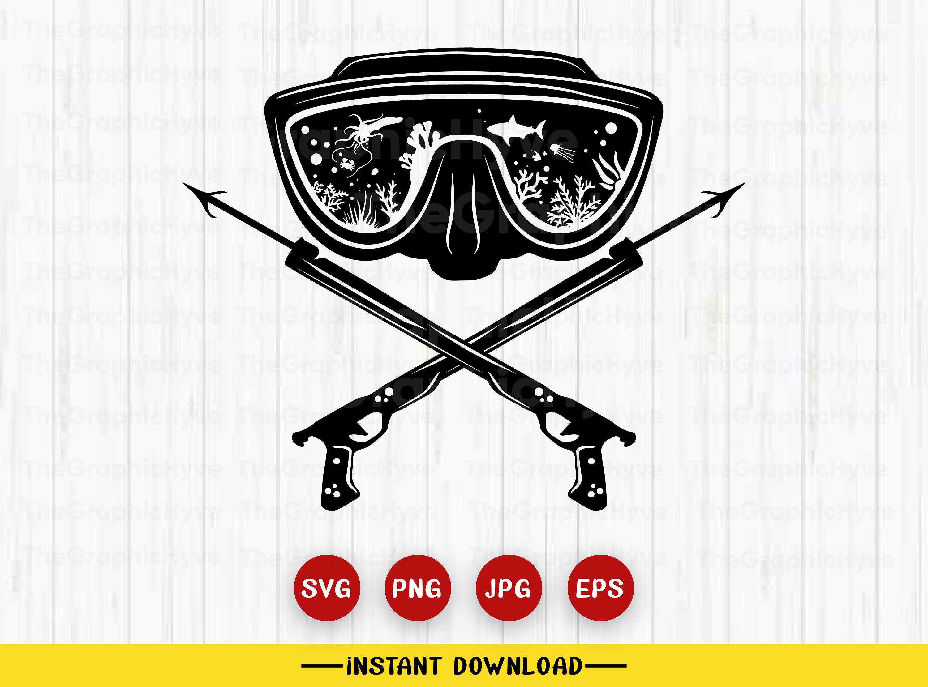 Spearfishing SVG | Scuba Diver SVG | Diving Spear Gun Free Diving Dive ...