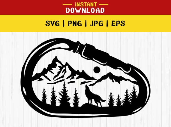 Carabiner Svg Forest Svg Mountain Climbing Svg Vector | Etsy
