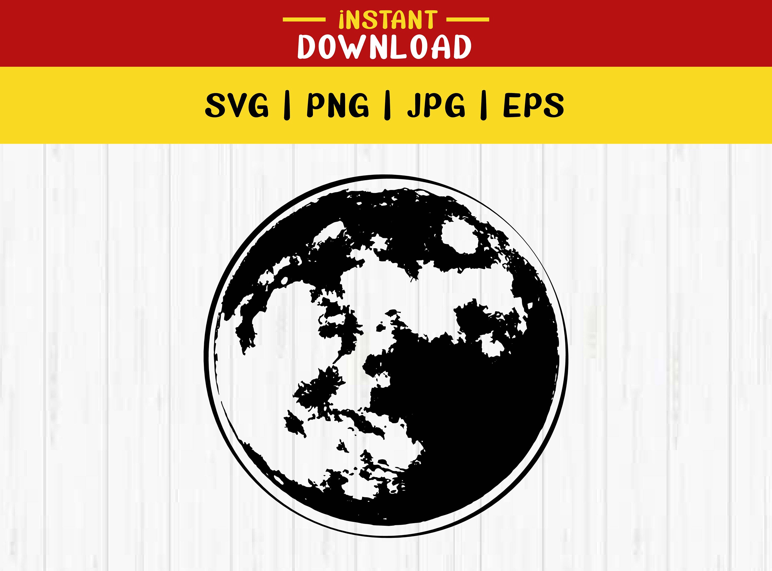 Moon SVG Full Moon SVG Digital Download/cricut Silhouette | Etsy