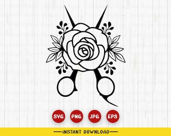 Floral Scissors Svg - Etsy