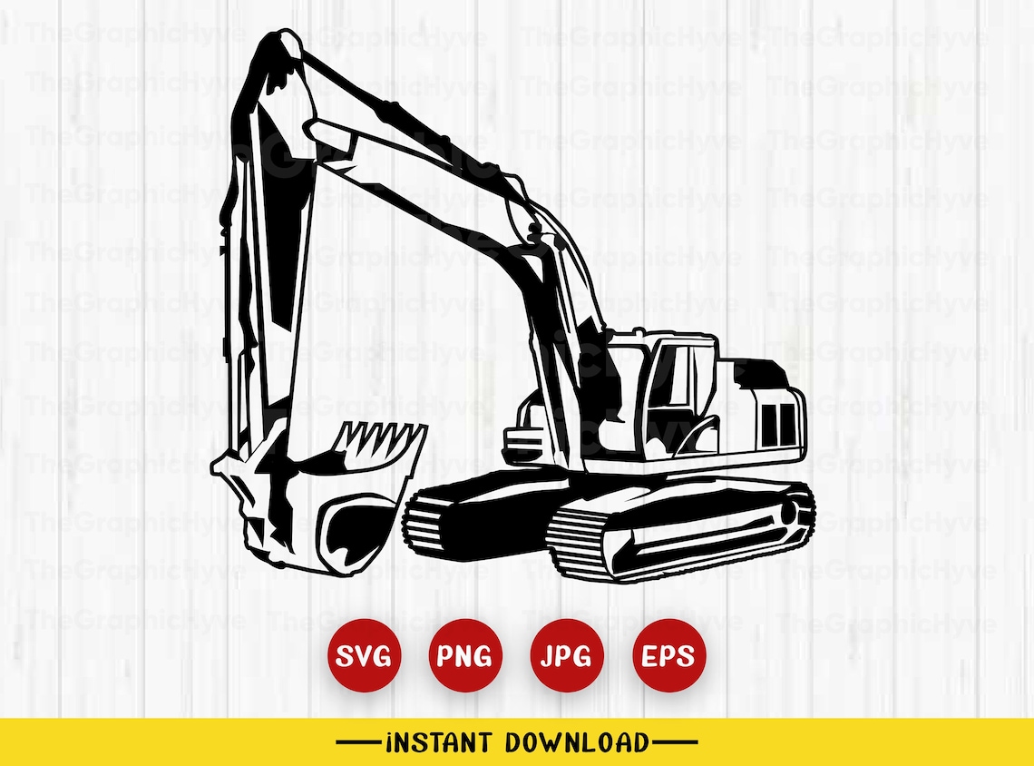 Excavator SVG | Heavy Equipment Svg| Construction Svg| Excavator ...