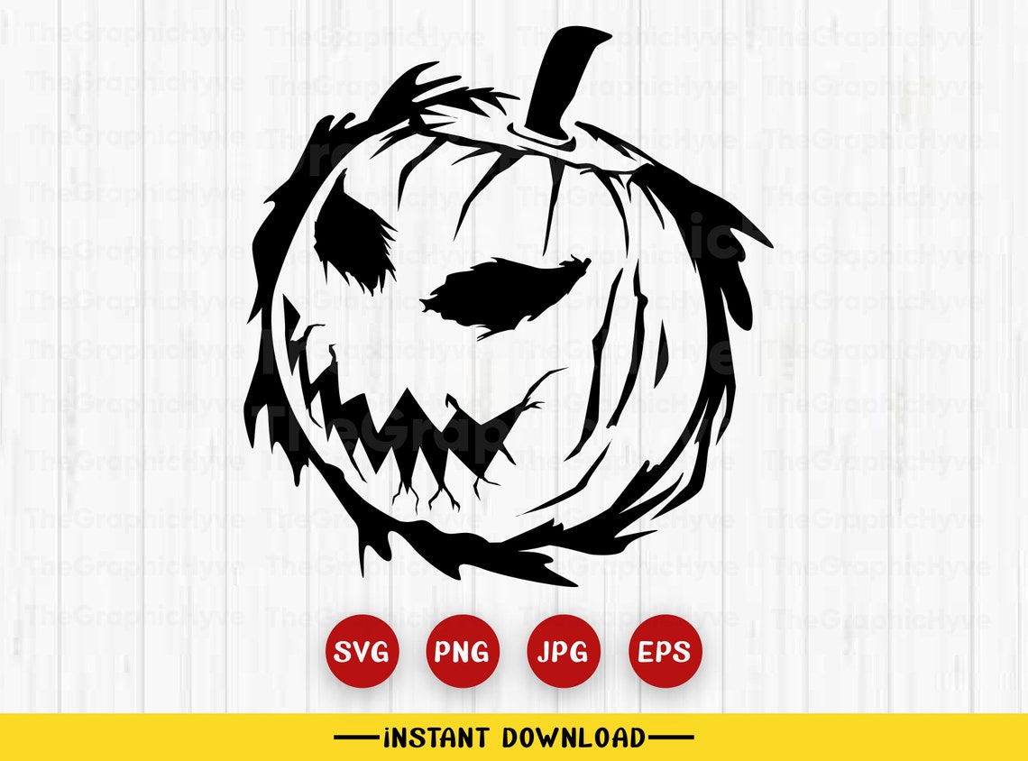 Scary Pumpkin SVG, Gnarly Pumpkin Svg, Pumkin Decals Svg, Halloween ...