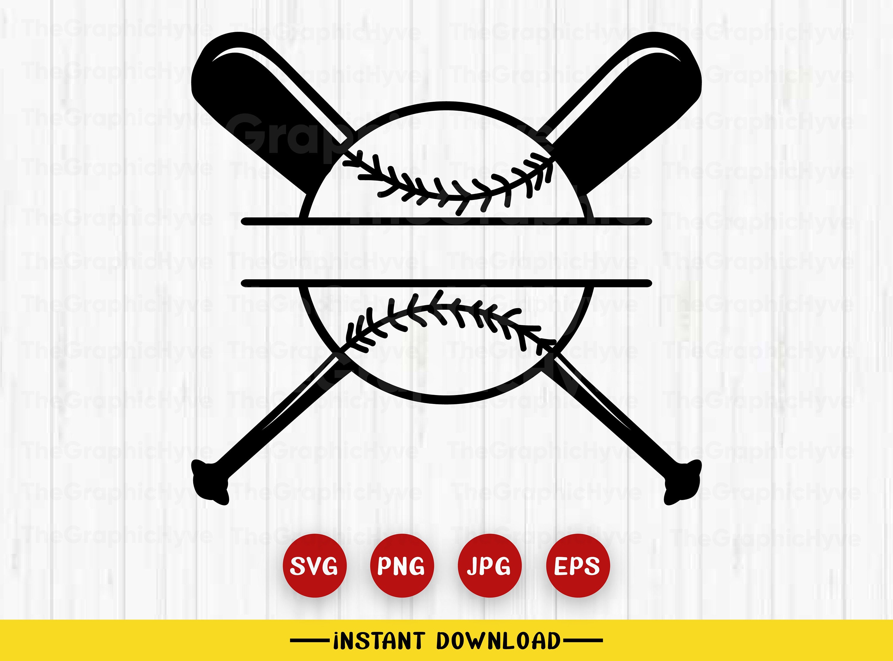 Baseball Split Name Monogram SVG| Baseball Logo Svg, Crossed Baseball ...