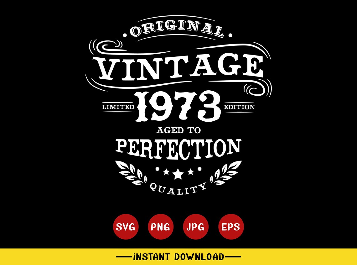 50th Birthday Svg File, Vintage 1973 Svg, Aged to Perfection, Limited ...