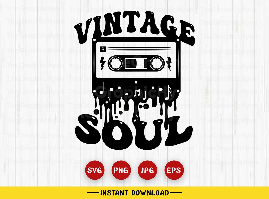 Vintage Soul Cassette Tape SVG Files | Dripping Cassette Tape | Audio ...