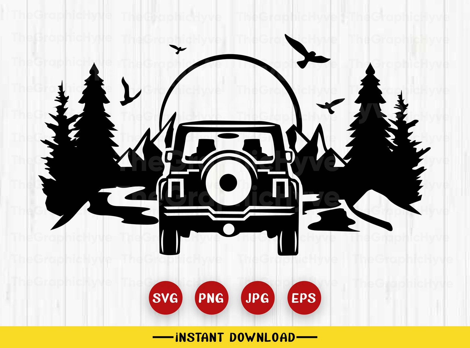 Offroad Scene SVG | Suv Svg | Adventure off Road Landmark| Forest Svg ...