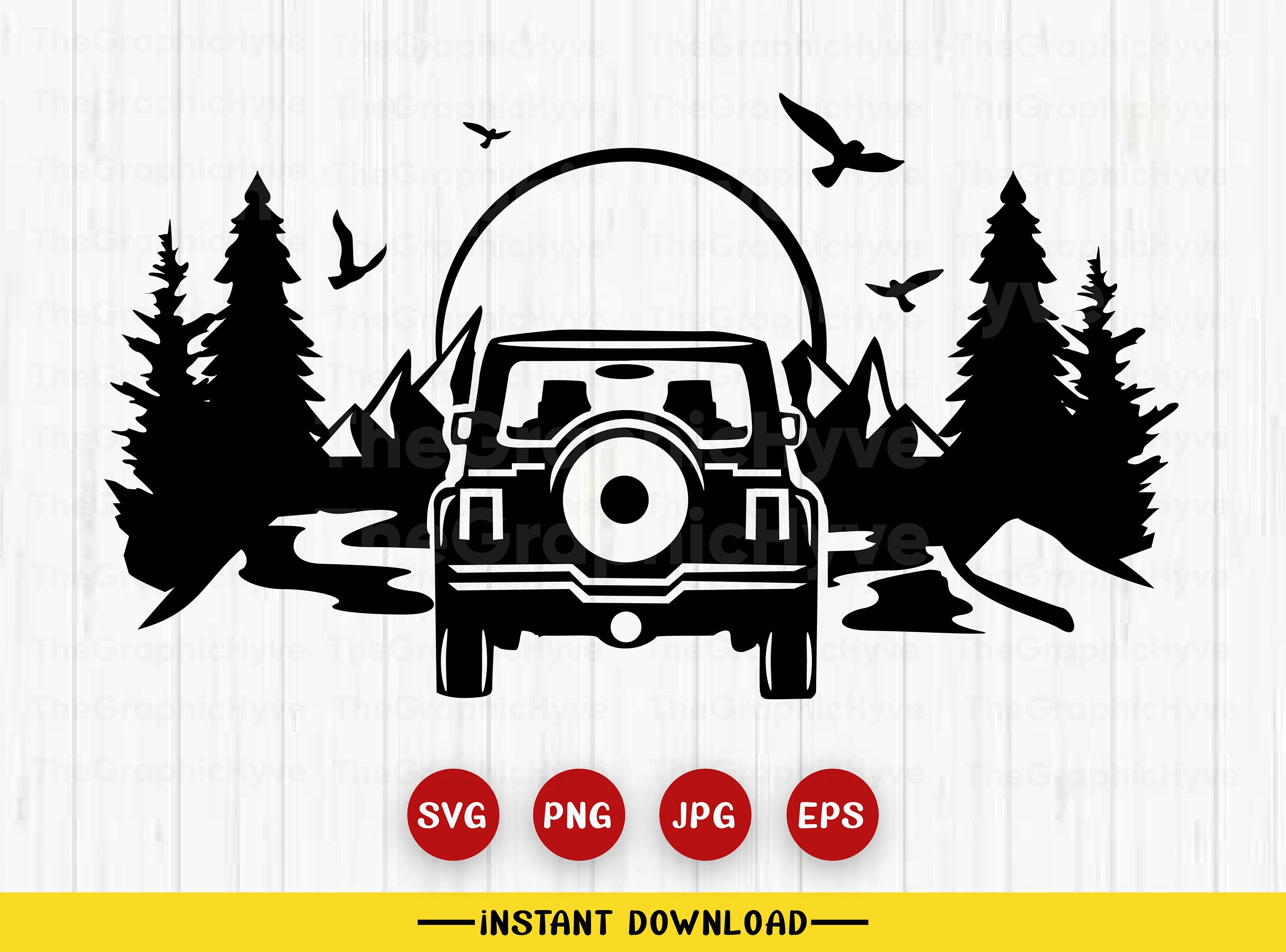 Offroad Scene SVG | Suv Svg | Adventure off Road Landmark| Forest Svg ...