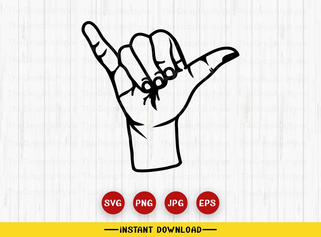 Shaka Hand Sign Svg | Shaka Svg | Hand Sign Svg | Hang Loose Svg ...