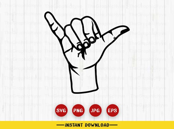 Shaka Hand Sign Svg Shaka Svg Hand Sign Svg Hang Loose - Etsy UK
