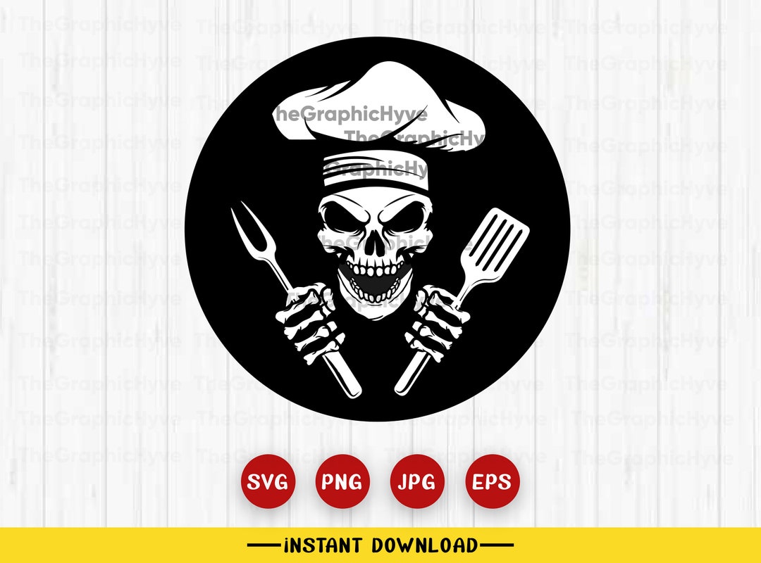 Chef Skull SVG | Master Chef Svg | Chef Svg | Chef Skull Clipart | Chef ...