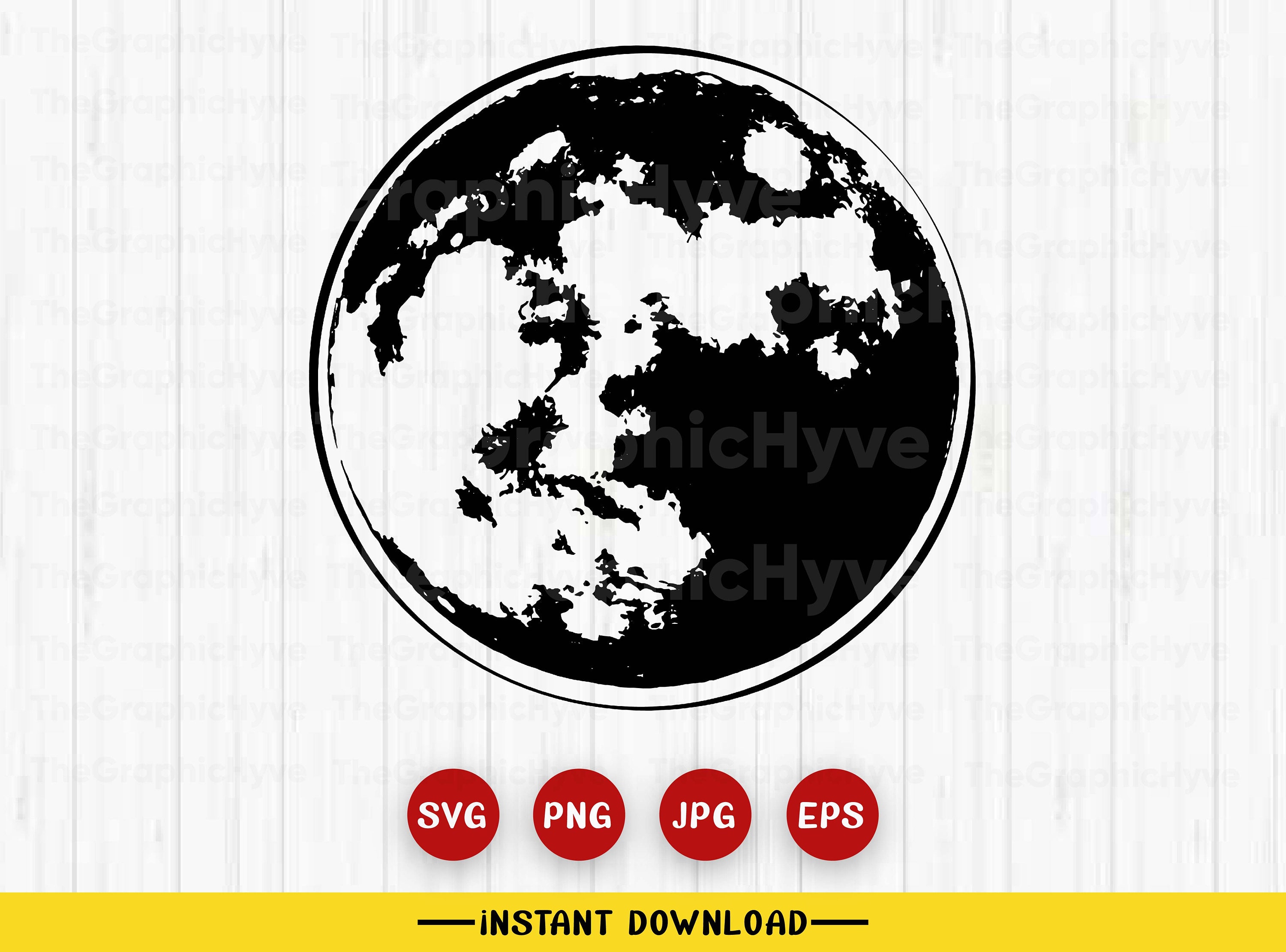 Moon Svg Full Moon Svg Digital Download Cricut Silhouette Moon Eps