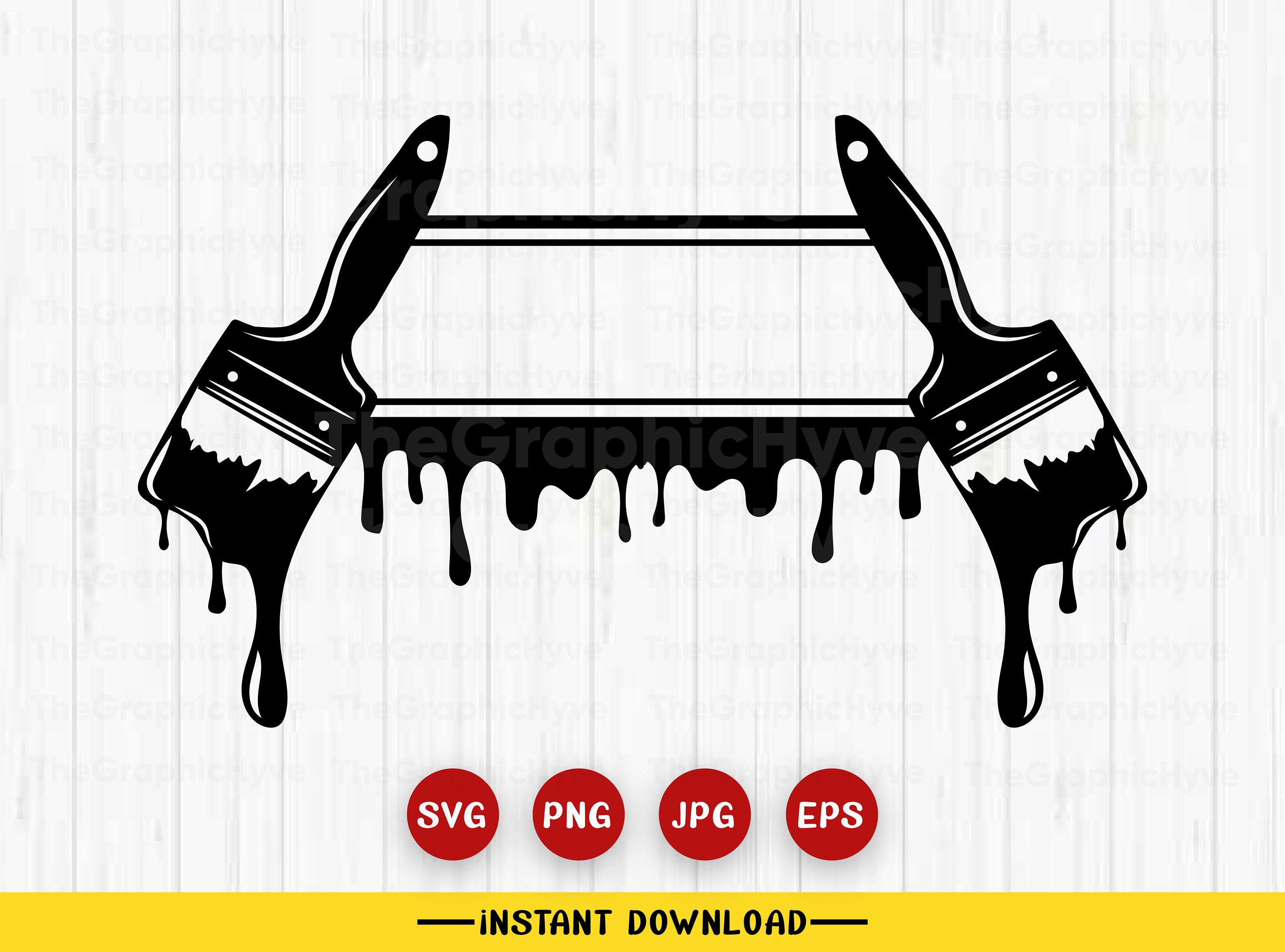 Dripping Paint Brush Layout With Name Placement Svg | Dripping Paint ...