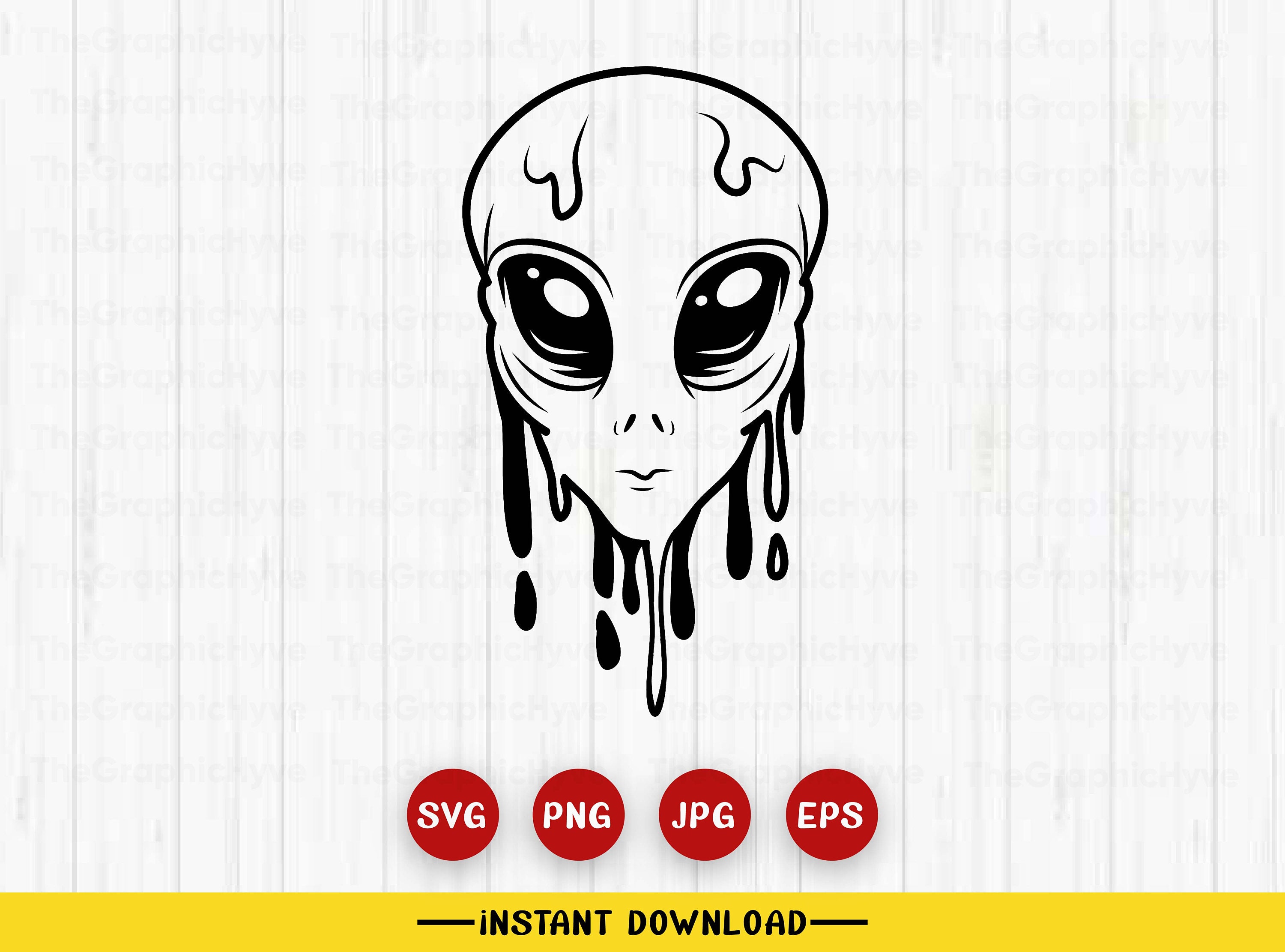 Dripping Alien SVG | Alien SVG | Alien T-shirt Sticker Graphics | Alien ...