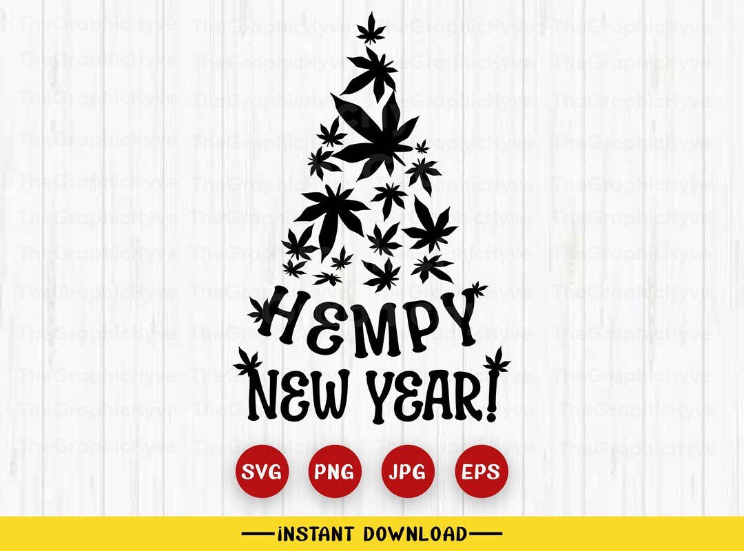 Weed Leaf Christmas Tree SVG Stoner Holiday Hempy New Year Cannabis ...
