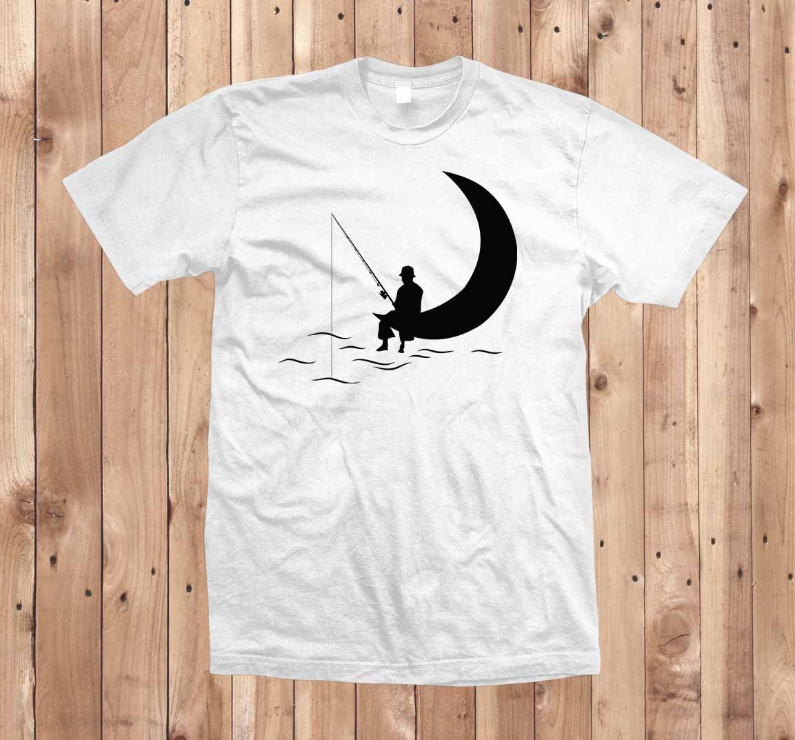 Man Fishing on the Moon SVG | Man Fishing SVG | Angler T-shirt Decals ...