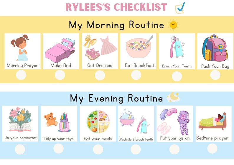 Children Morning and Night Checklist - Etsy