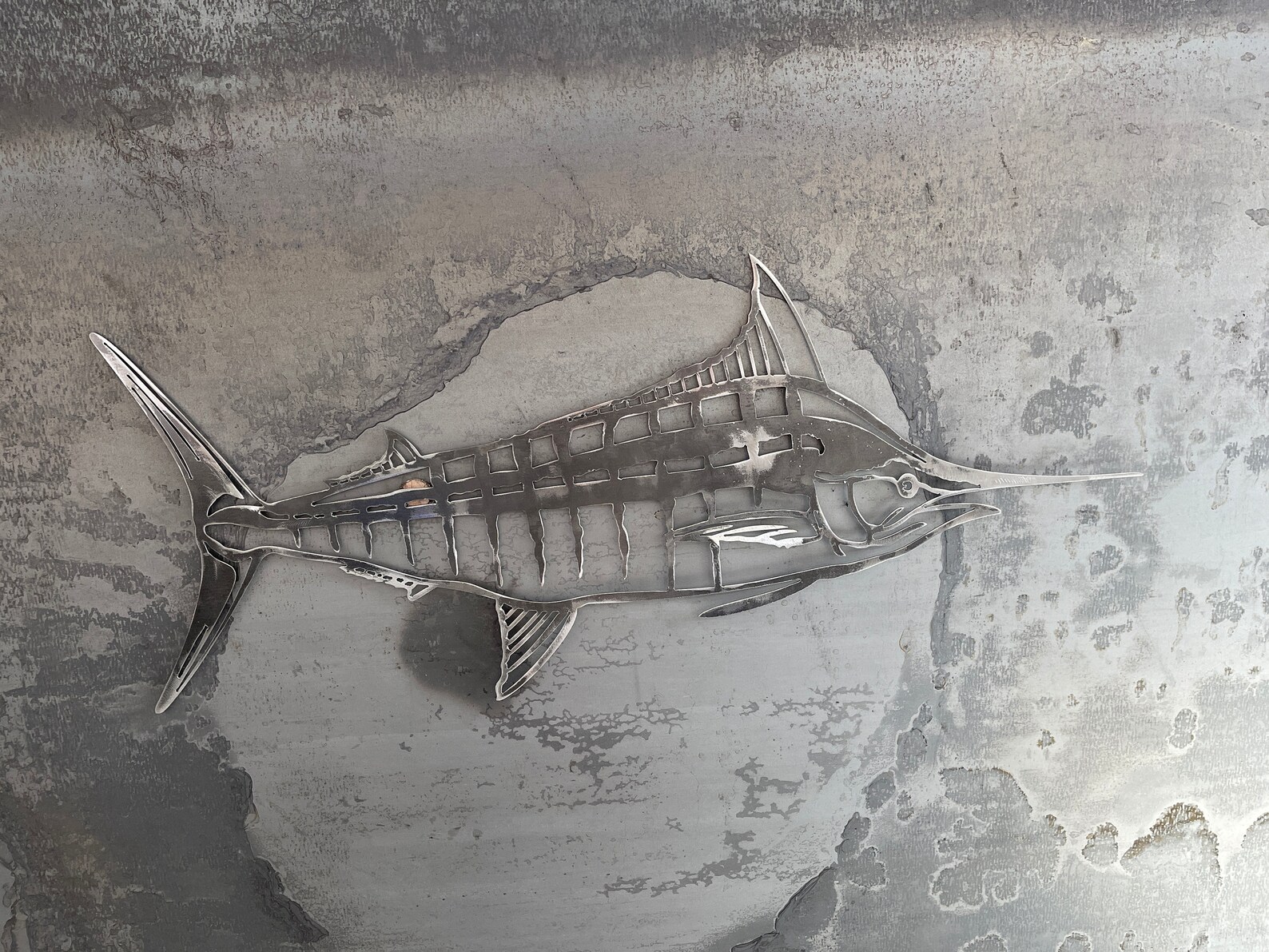 Marlin Metal Wall Decor, Metal Wall Art, Minimalist Design, Nautical ...