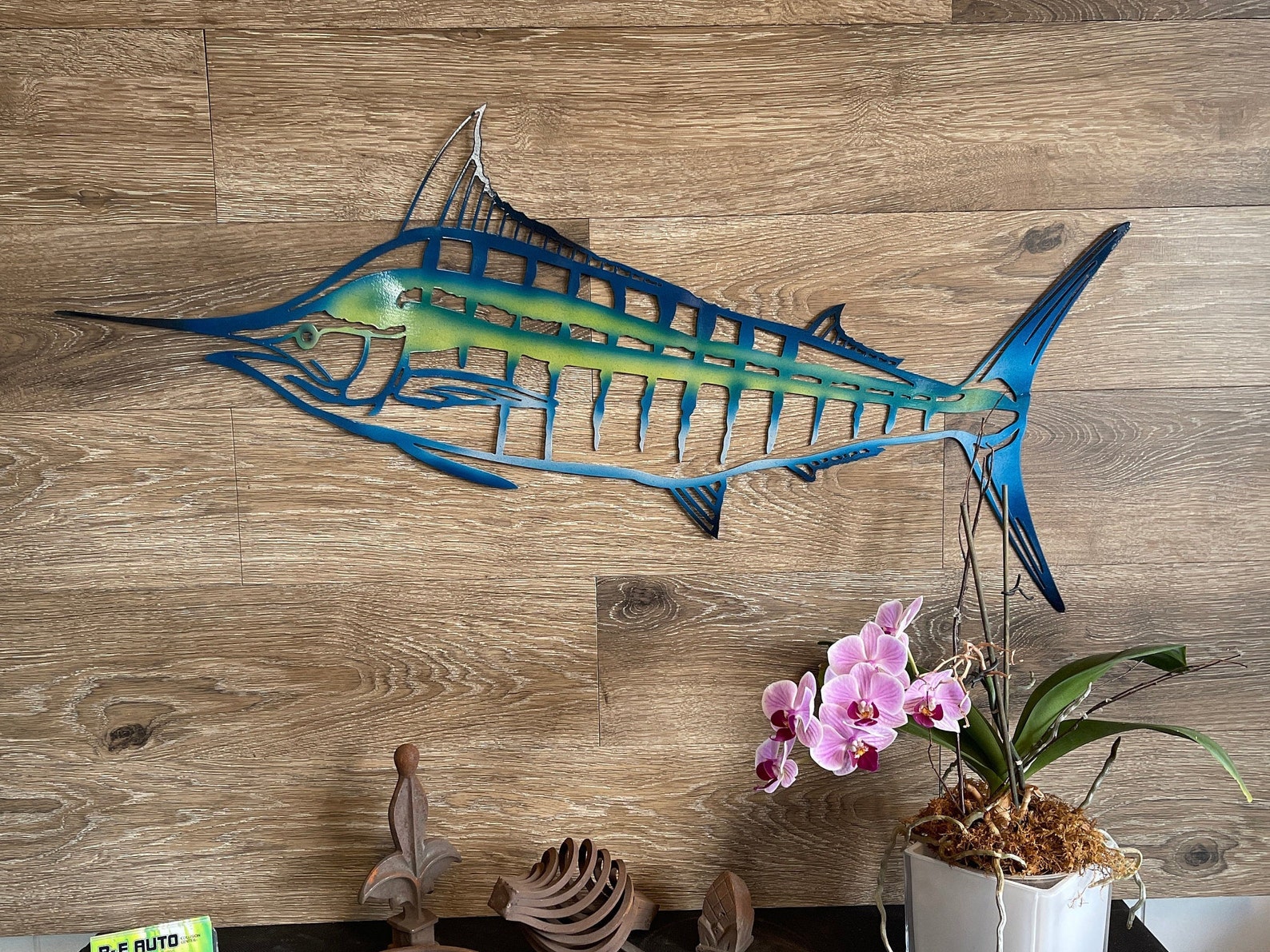 Marlin Metal Wall Decor, Metal Wall Art, Minimalist Design, Nautical ...