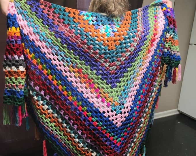 Granny Square Shawl - Etsy