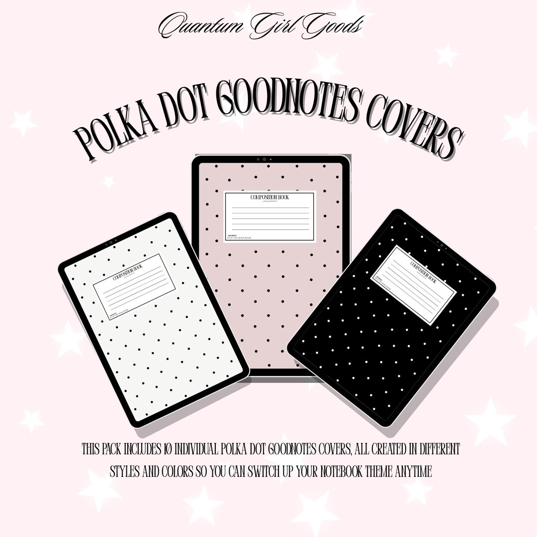 10 Polka Dot Goodnotes Covers | Digital Planner Bundle | iPad Notebook ...