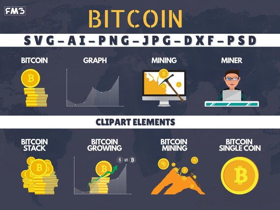 Bitcoin Clipart SVG Vector Files. Bundle of 10 Doodle Bitcoin - Etsy