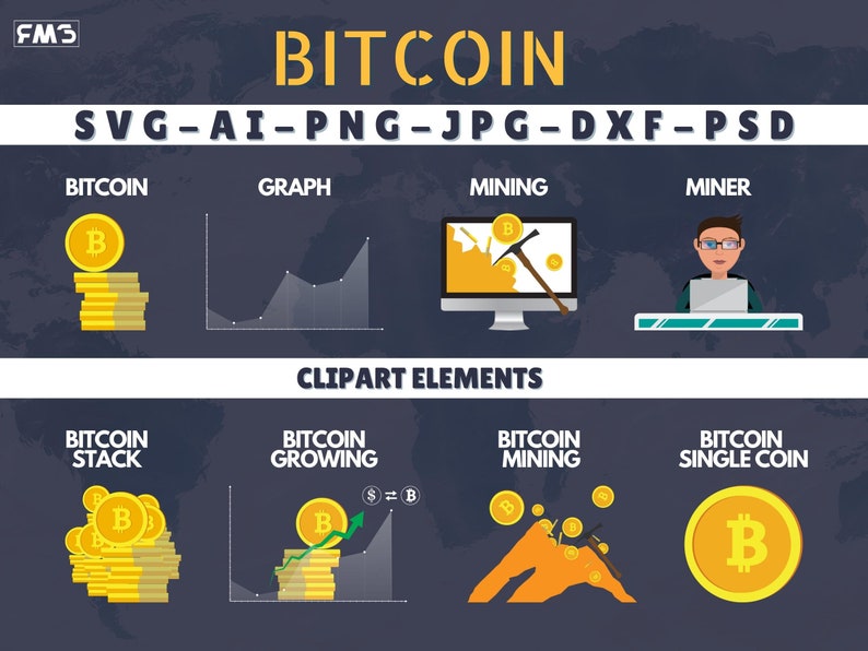 Bitcoin Clipart SVG Vector Files. Bundle of 10 Doodle Bitcoin - Etsy