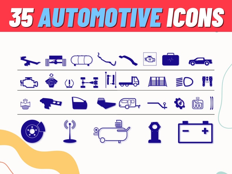 35 Automotive Icons-ai, SVG, PNG, JPG, Dxf, Psd.car Related Icons ...