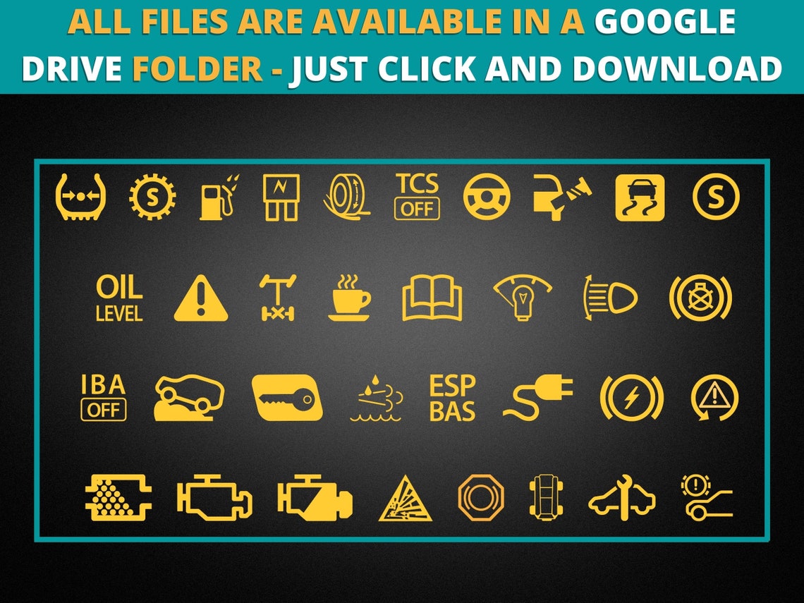 75 High-quality Car Common Dashboard Warning Icons: Dashboard Symbols ...