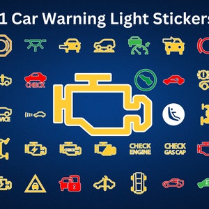31 Car Warning Light Sticker Icons - Digital Decal Bundle for Cricut ...