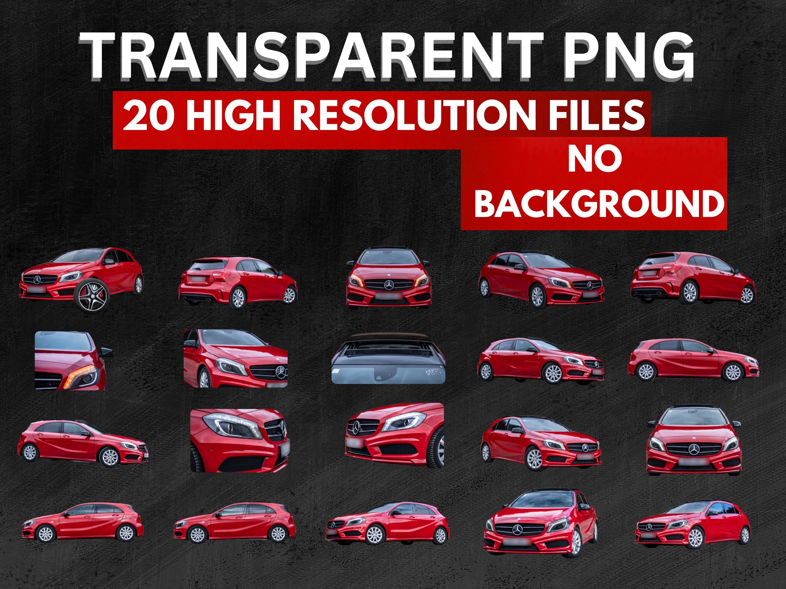 Transparent Background Bundle PNG Files of Mercedes A Class German Car ...