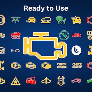 31 Car Warning Light Sticker Icons - Digital Decal Bundle for Cricut ...
