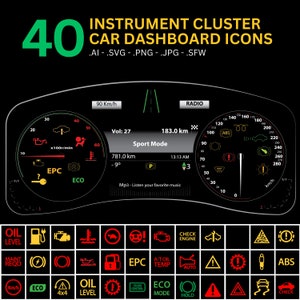 40 Car DTC Icons-car Dash Icons-svg-car Dashboard Icons Svg-engine Svg ...