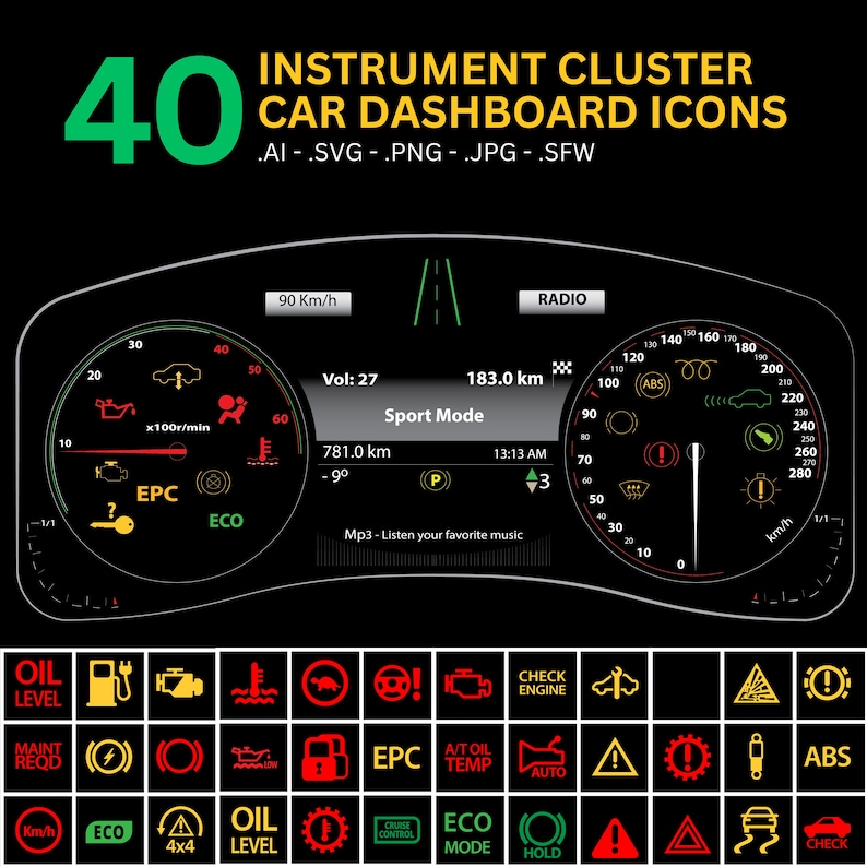 40 Car DTC Icons-car Dash Icons-svg-car Dashboard Icons Svg-engine Svg ...